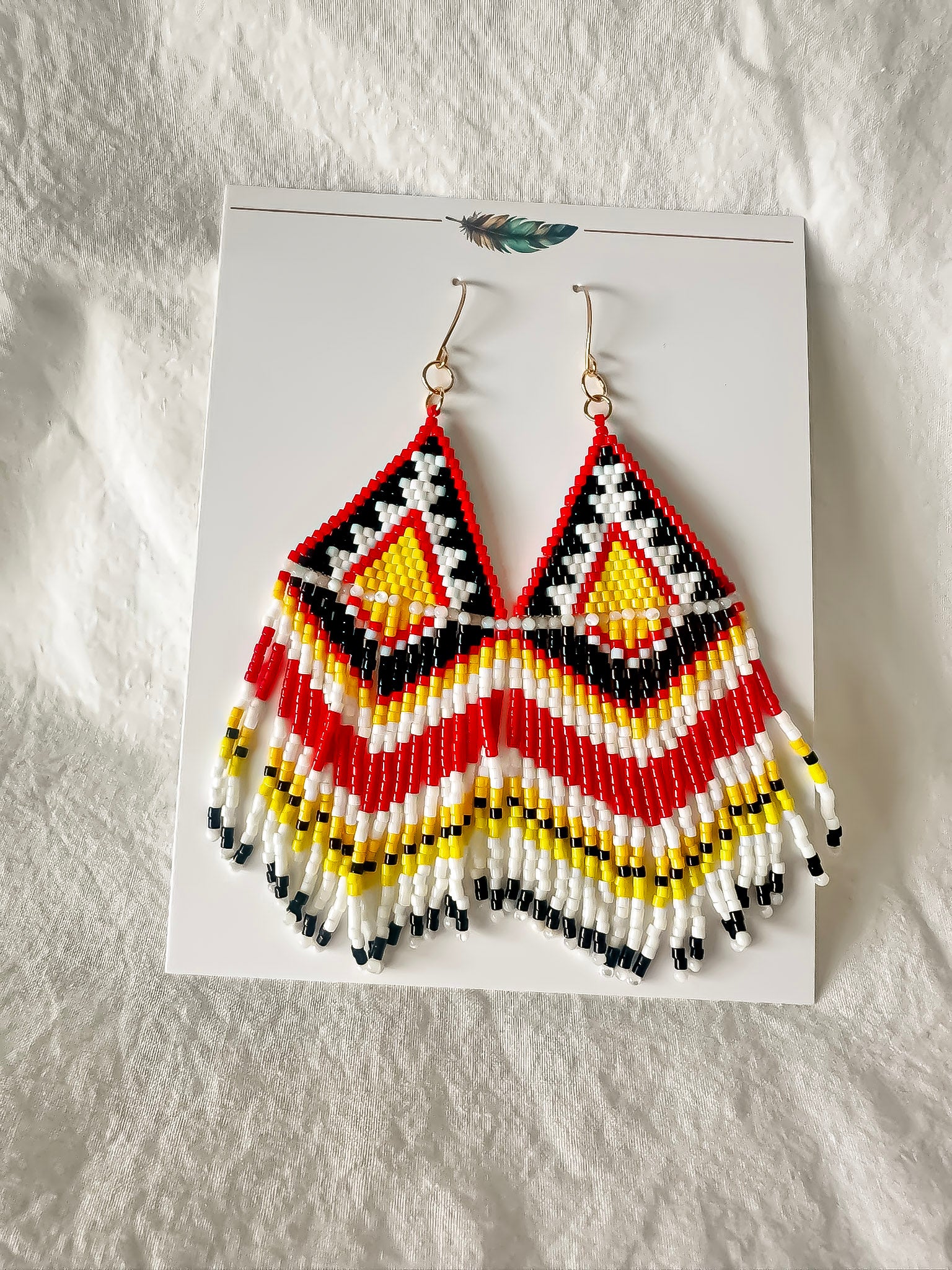 Indigenous Handmade Earrings - Miyuki Delica w/ Mother-of-Pearl – Cree ...