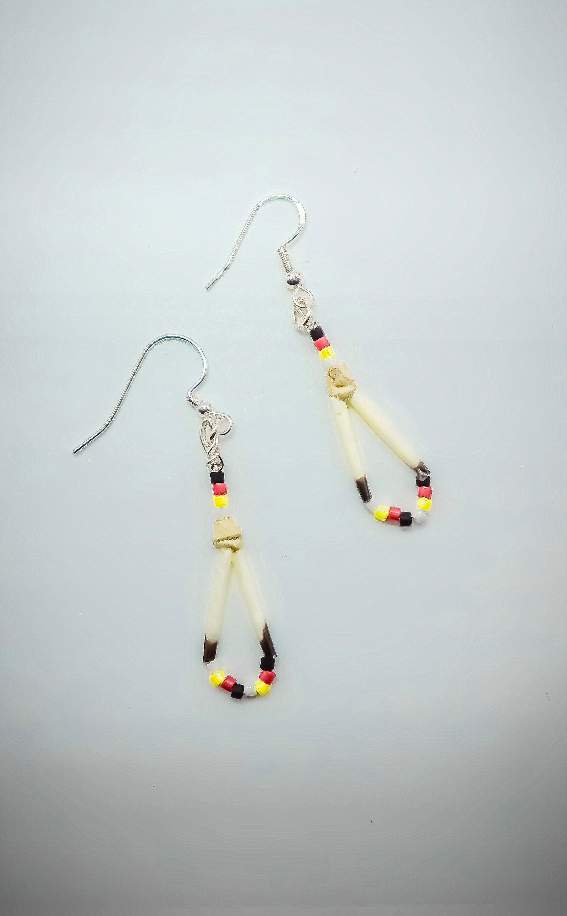 Indigenous Handmade Earrings - Miyuki w/ Porcupine Quills – Cree Craft