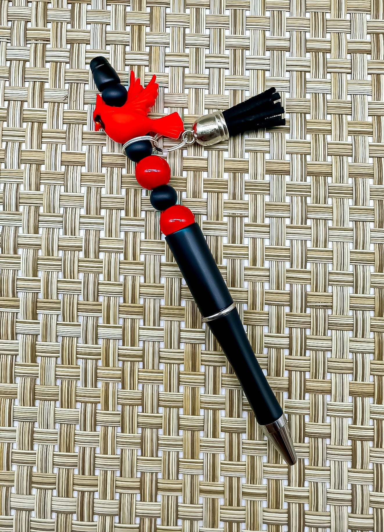 Beaded Ballpoint Pen - Cardinal – Cree Craft