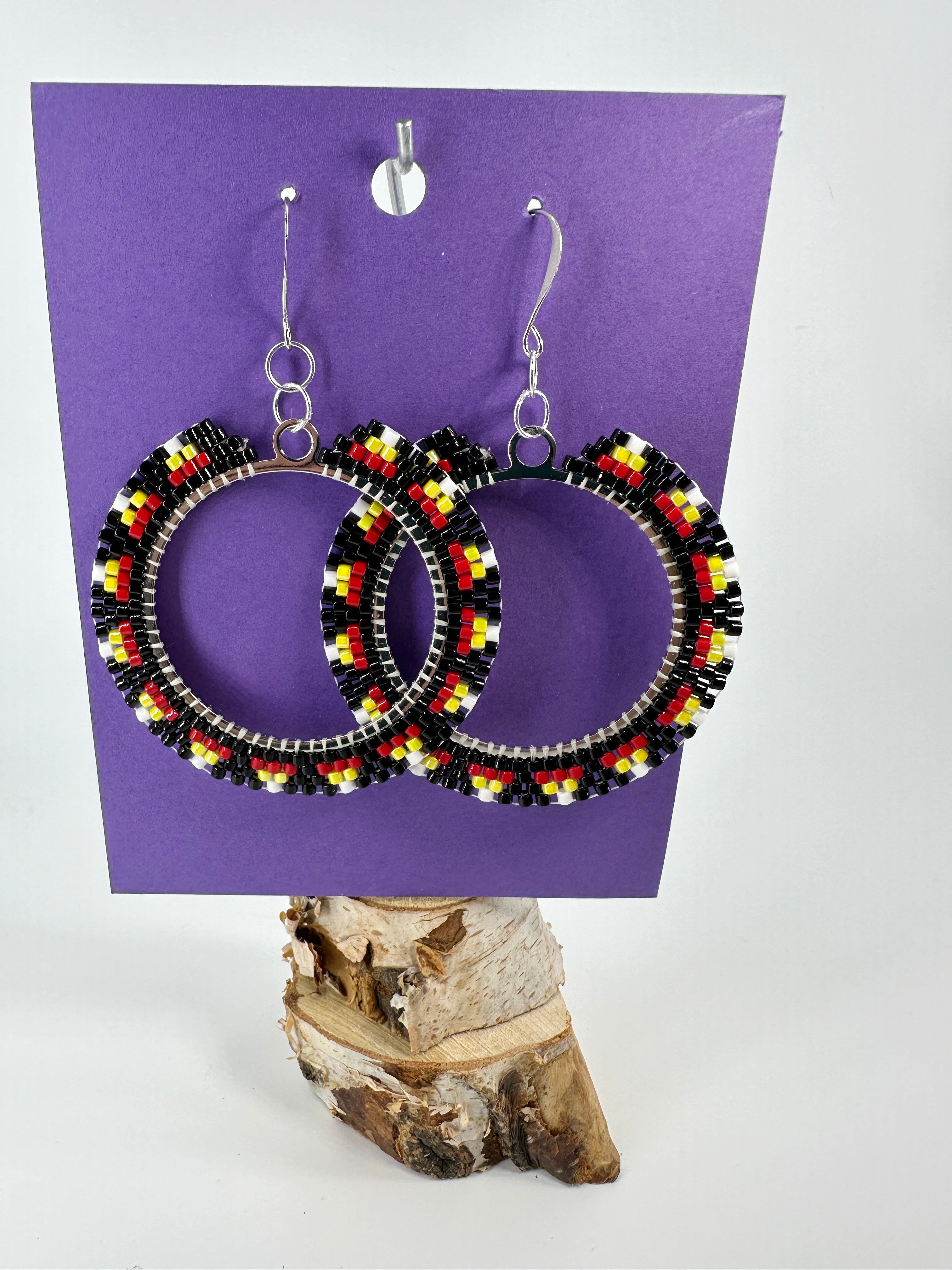 Indigenous Handcrafted Beaded Earrings - 4 Sacred Colours – Cree Craft