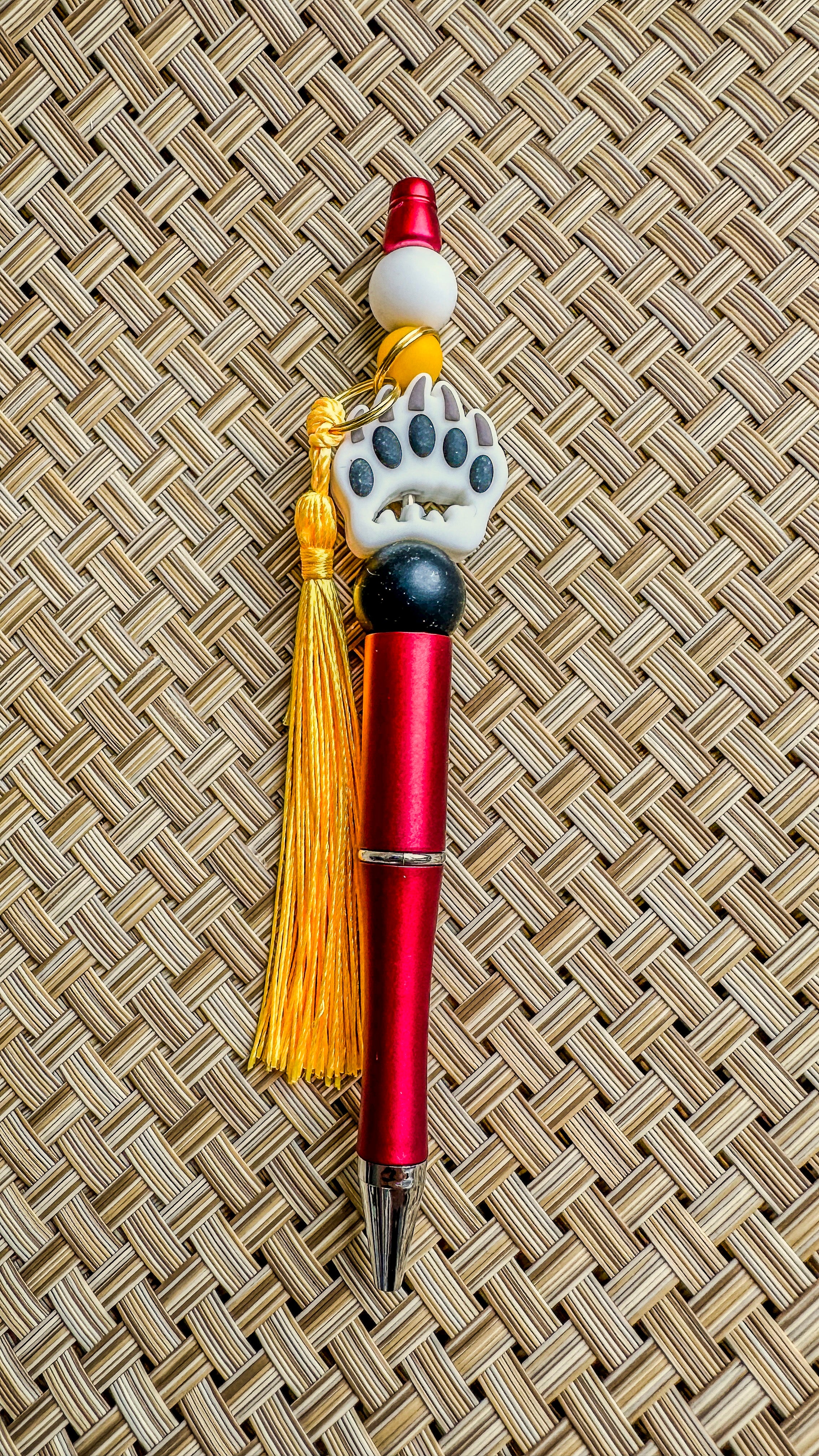 Beaded Ballpoint Pen - Bear Paw – Cree Craft